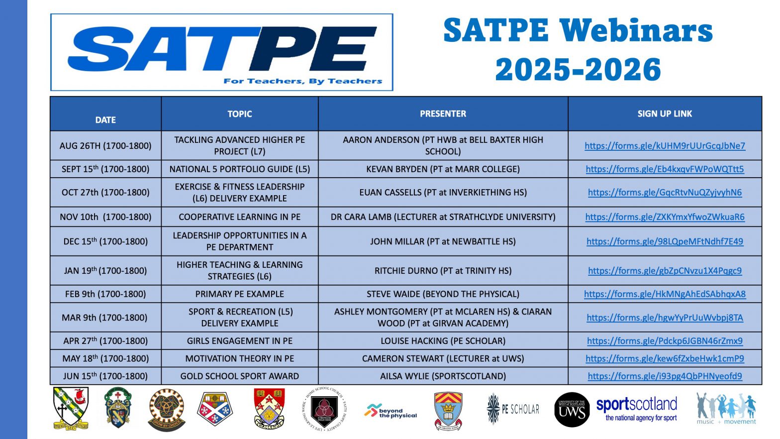 Please click here to access Google Forms for Webinar Sign Ups – SATPE ...